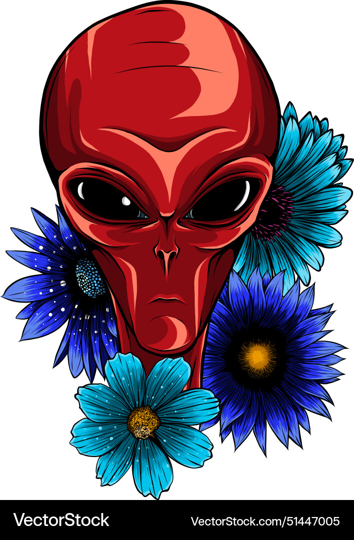 Alien head design of Royalty Free Vector Image