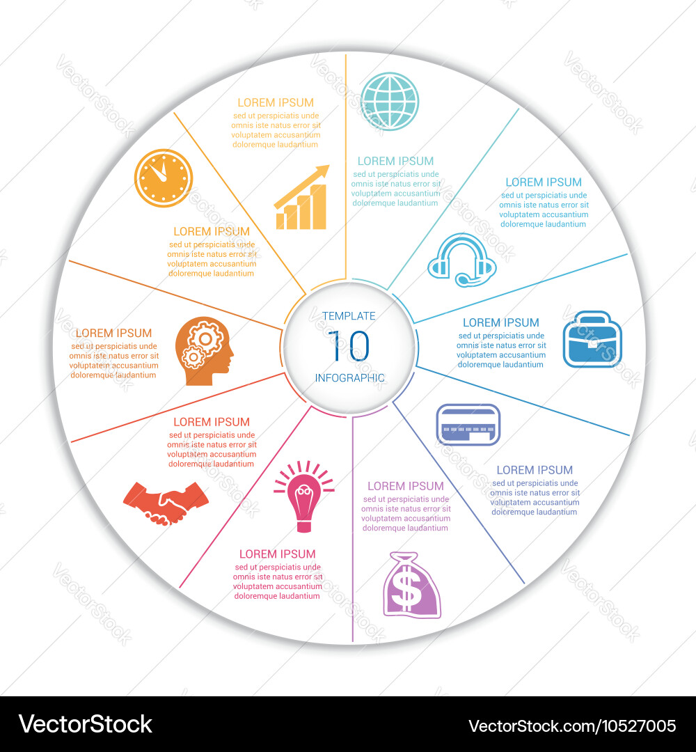 Area Ring Pie Chart - Data Visualization Vector Image