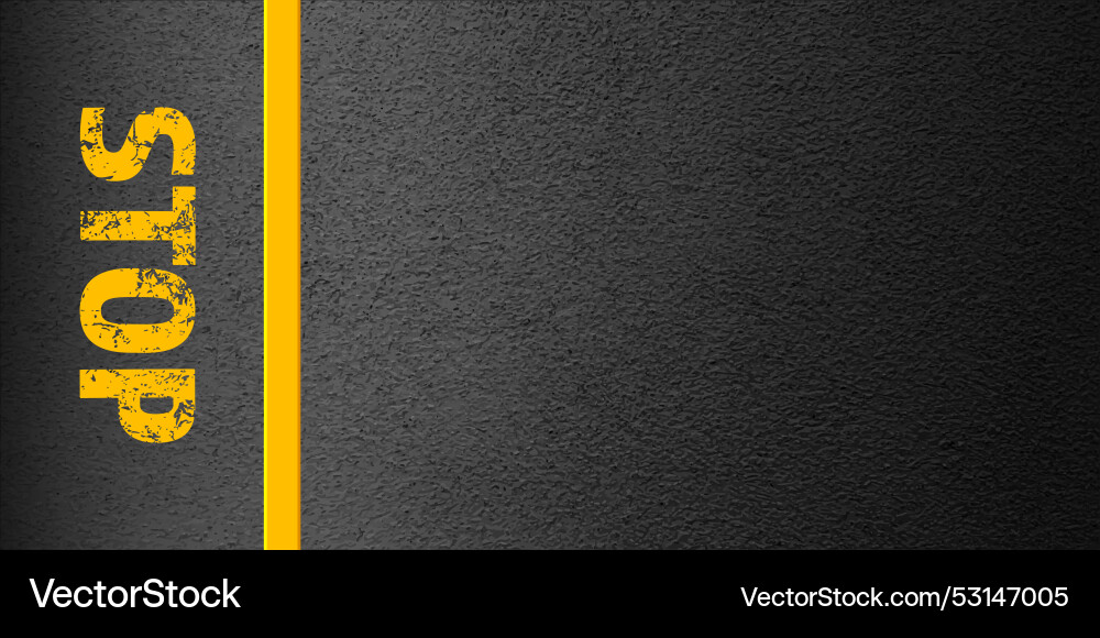 Asphalt road with stop lane marking concrete Vector Image