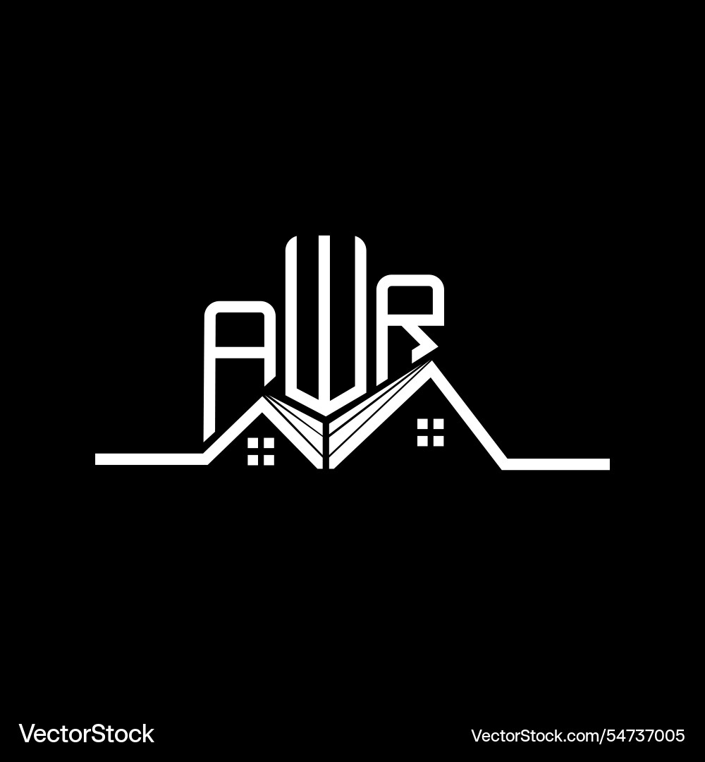 Awr real state logo design simple and modern Vector Image