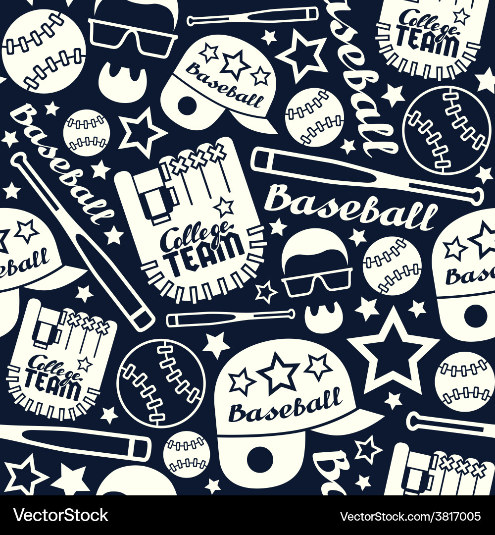 Baseball seamless pattern Royalty Free Vector Image