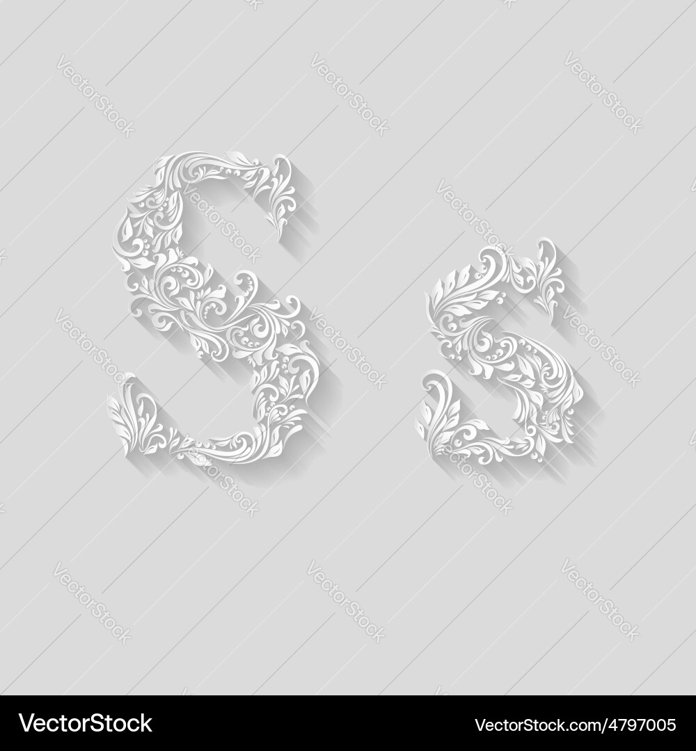 Decorated letter s Royalty Free Vector Image - VectorStock