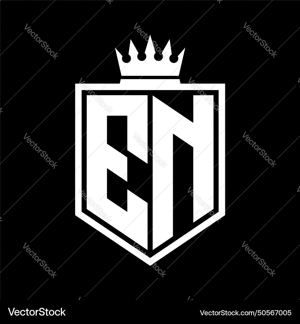 En logo monogram bold shield geometric shape Vector Image