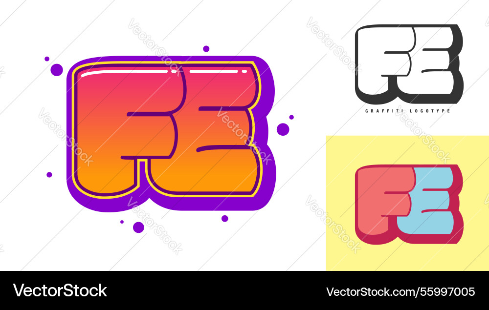 Fe logo design for festival or party initial Vector Image