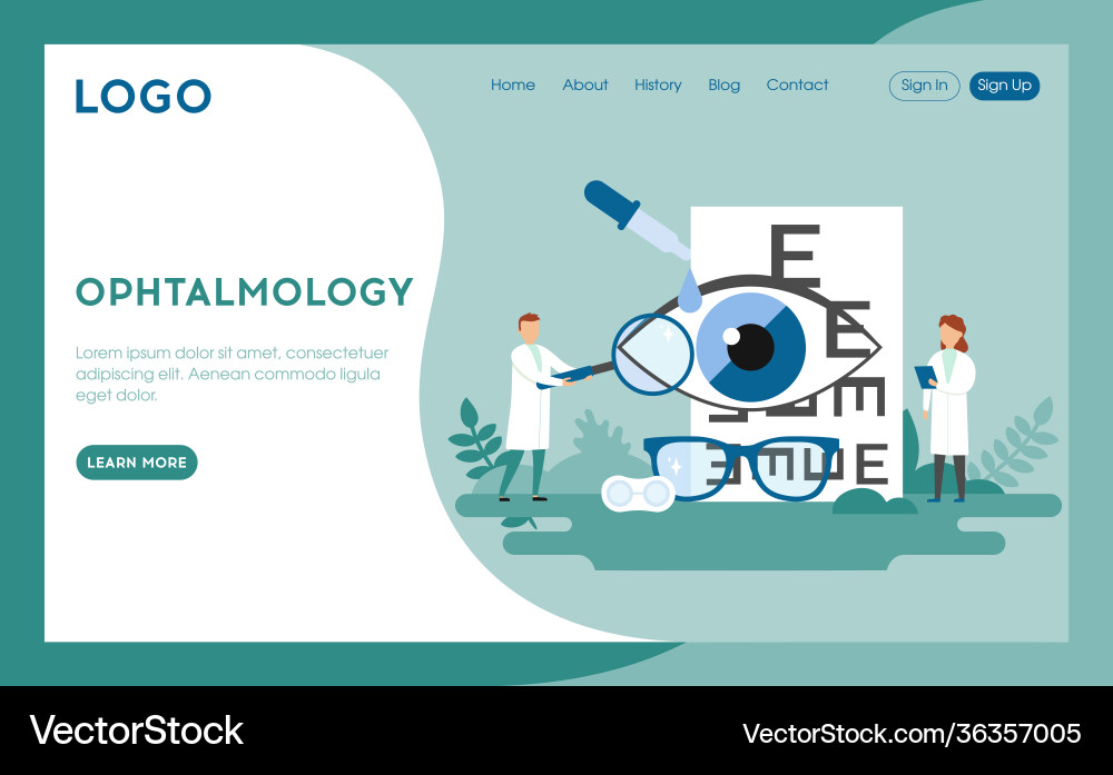 Ophthalmology clinic advertisement concept Vector Image