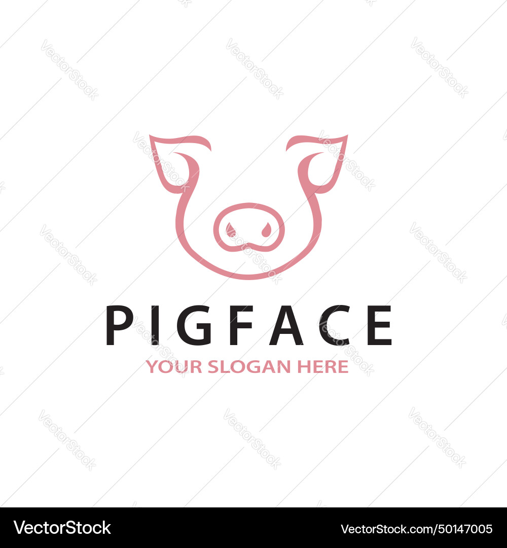 Pig face Royalty Free Vector Image - VectorStock