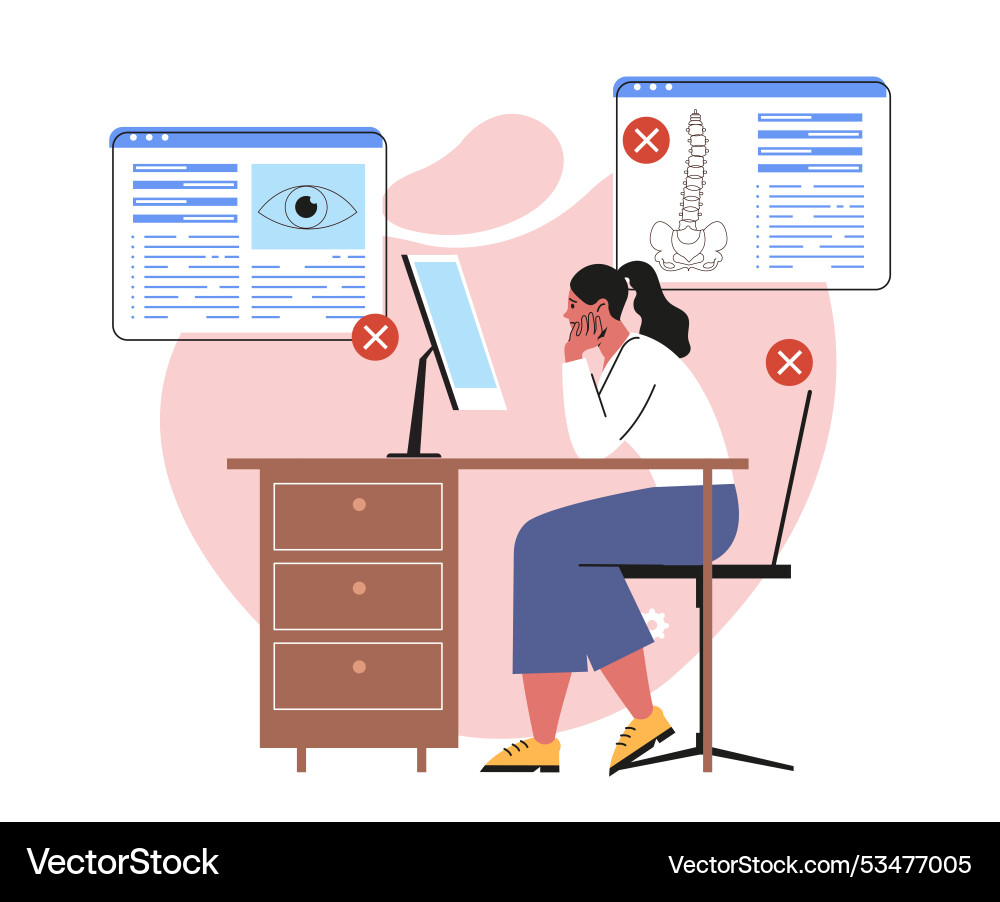 Posture correction concept woman sitting Vector Image