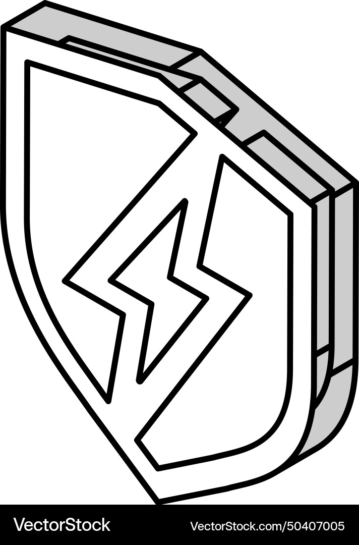 Protection electricity isometric icon Royalty Free Vector