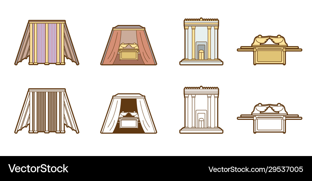 Tabernacle Icons - Ark of the Covenant Royalty Free Vector