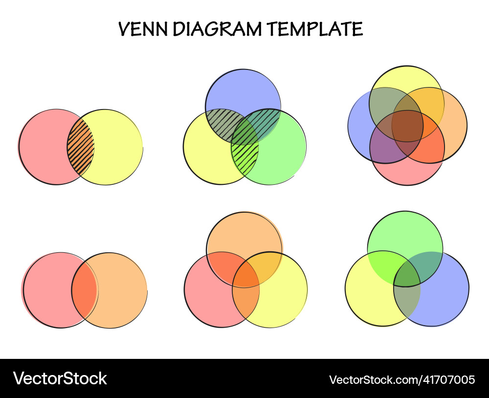 Venn diagram doodle hand drawn infographic Vector Image