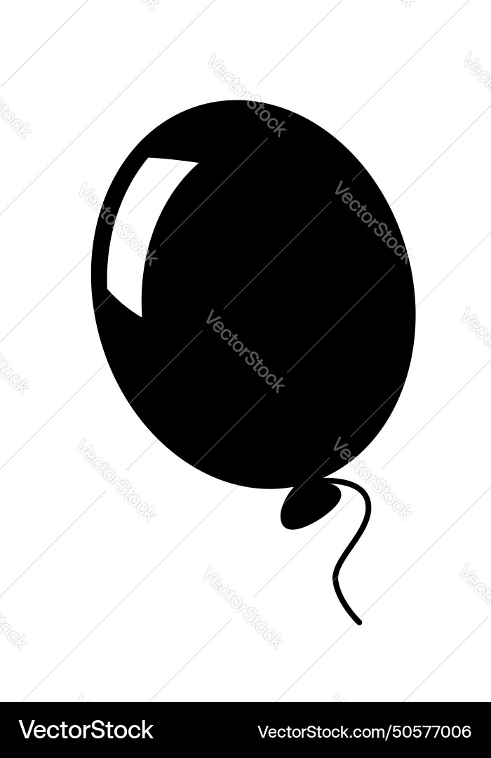 Balloon - one party silhouette icon black Vector Image
