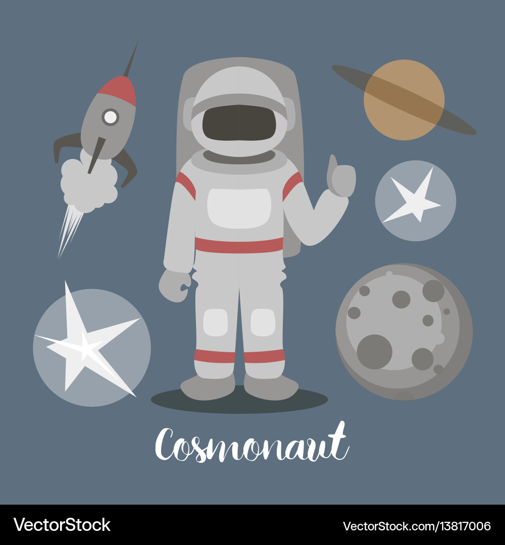 Cosmonaut isolated Royalty Free Vector Image - VectorStock