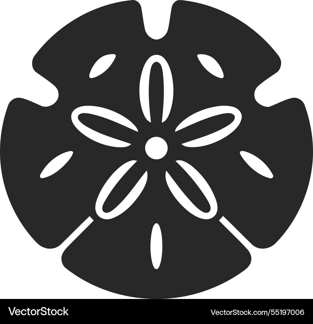 Floral sand dollar icon Royalty Free Vector Image