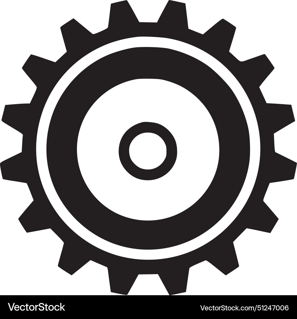 Gear - black and white Royalty Free Vector Image