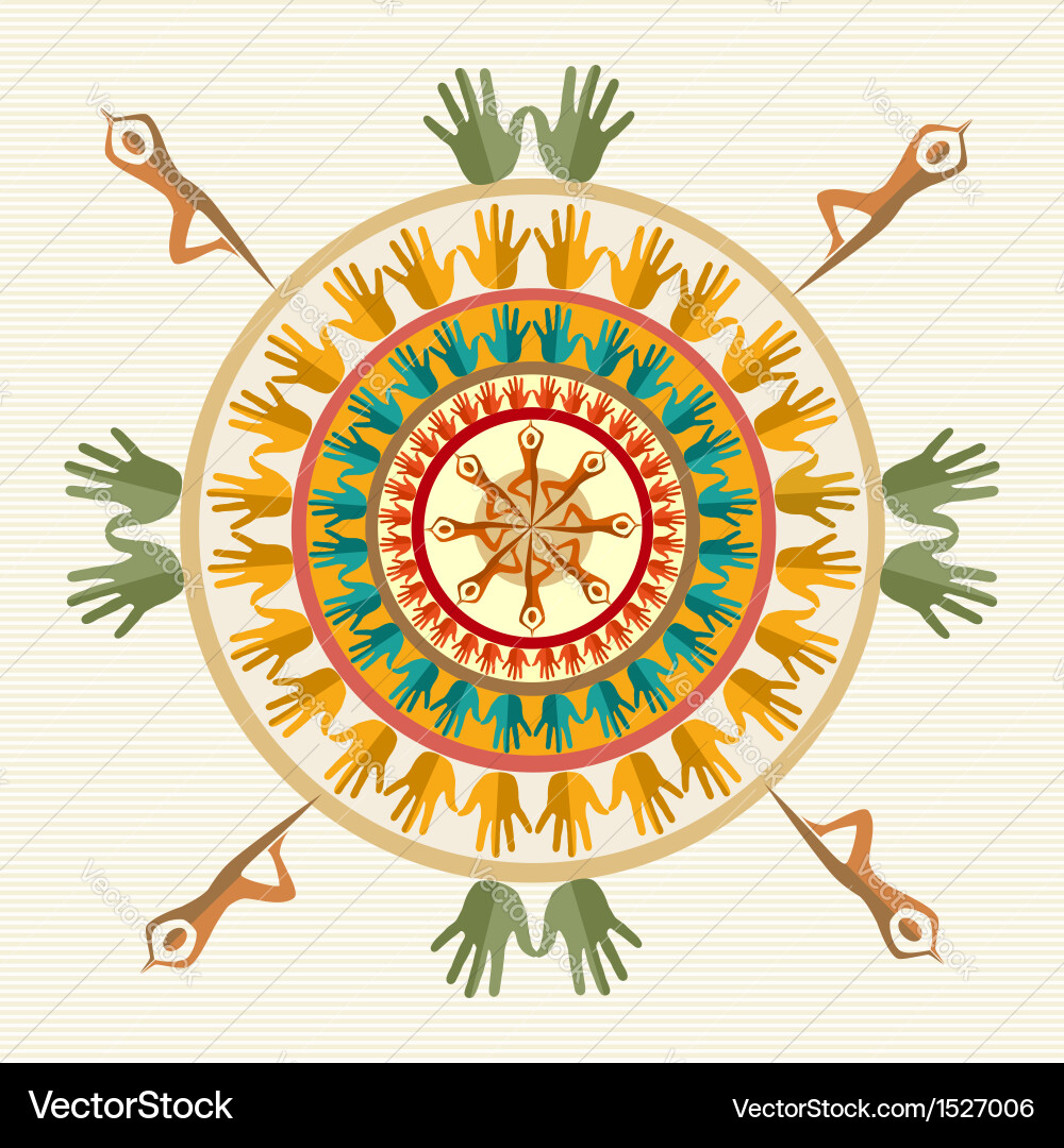 Human hands persons mandala Royalty Free Vector Image