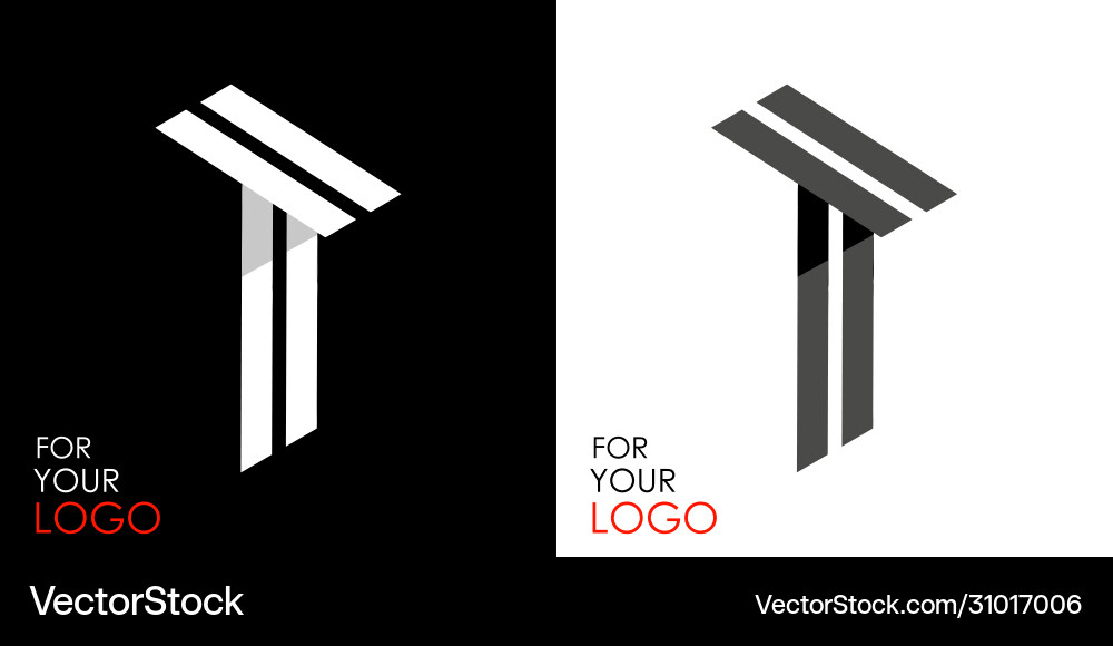Isometric T Stripes Template Royalty Free Vector Image