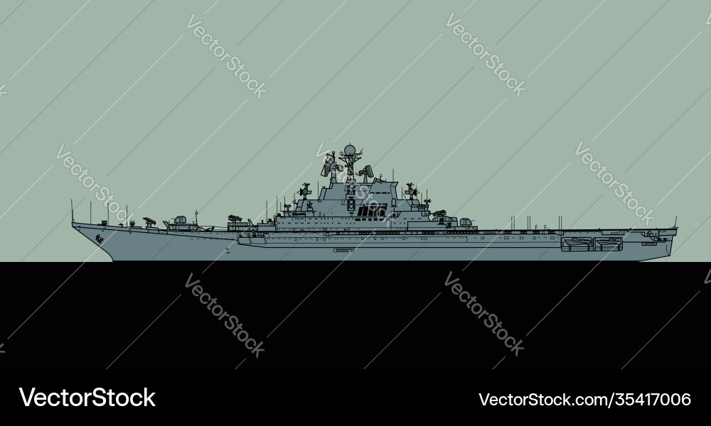 Projekt 1143 soviet aircraft carrier Royalty Free Vector