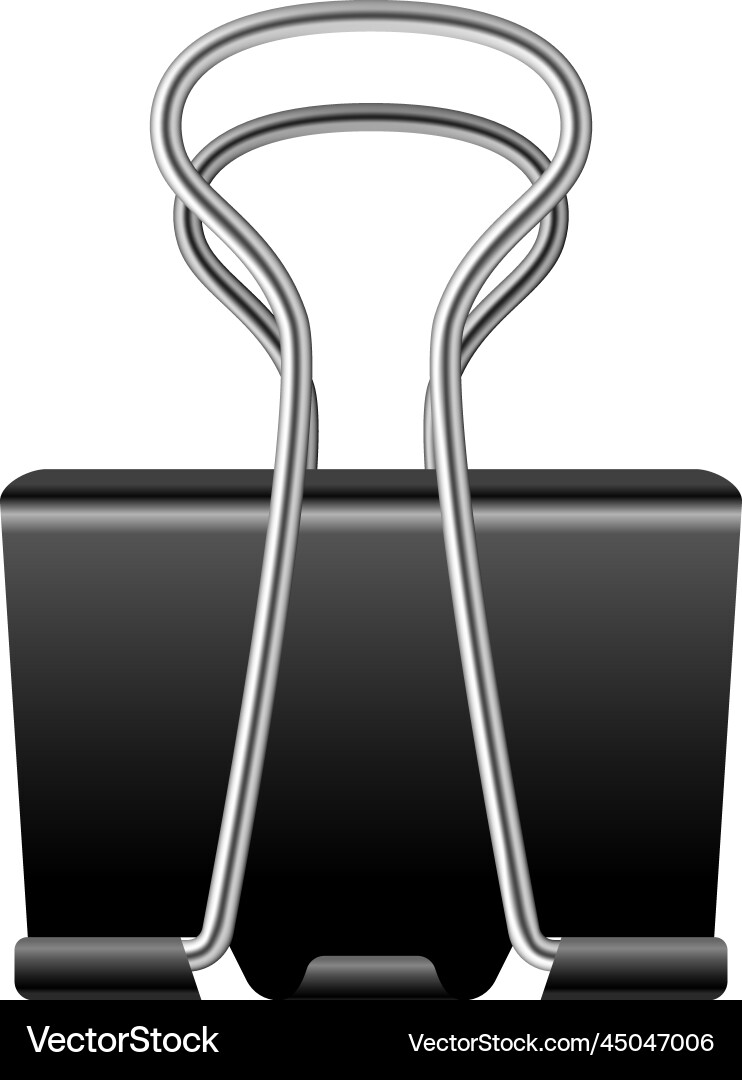 Realistic binder clip mockup office paper Vector Image