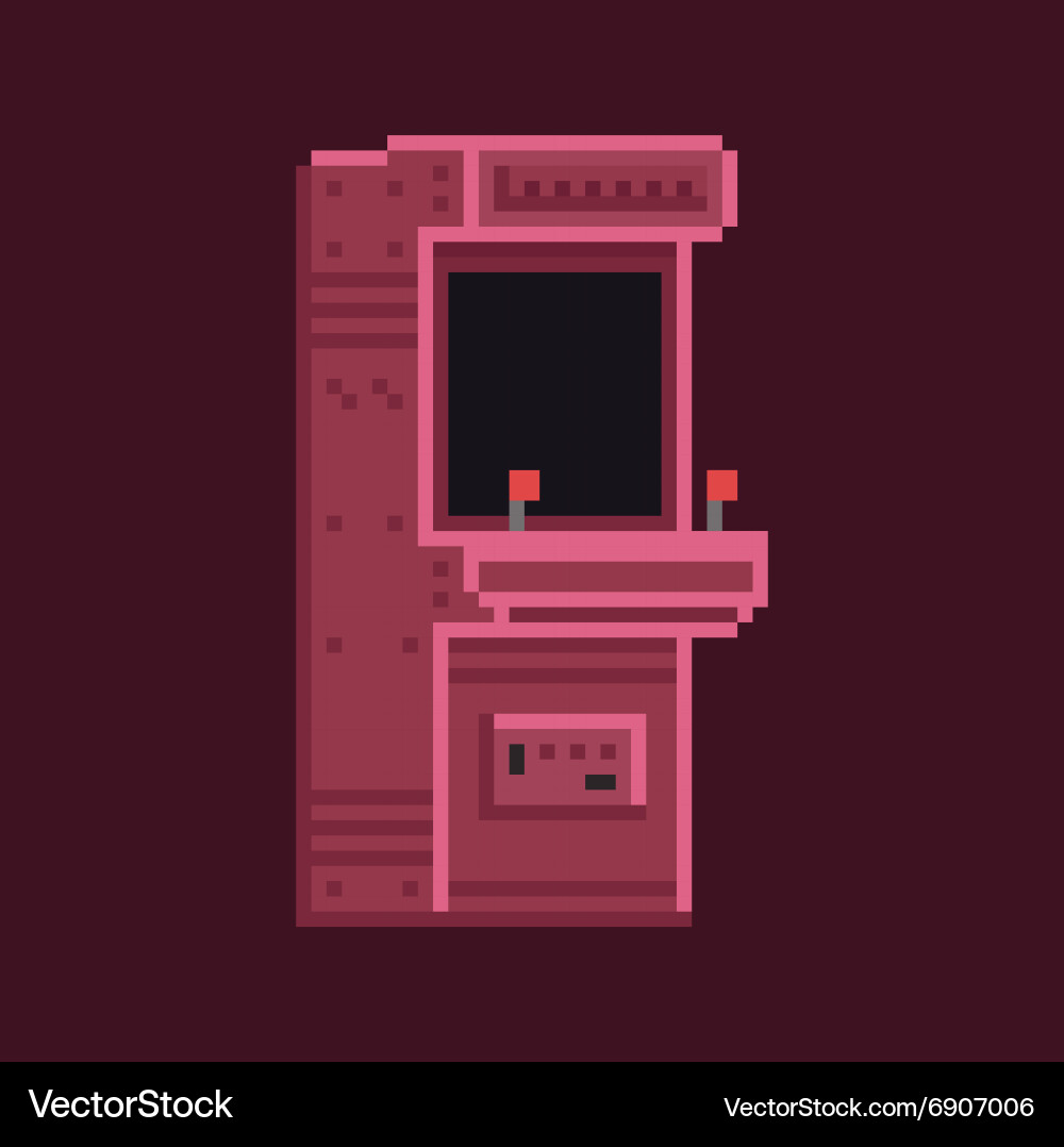 Retro Arcade Cabinet Pixel Art – Royalty-Free Vector | VectorStock