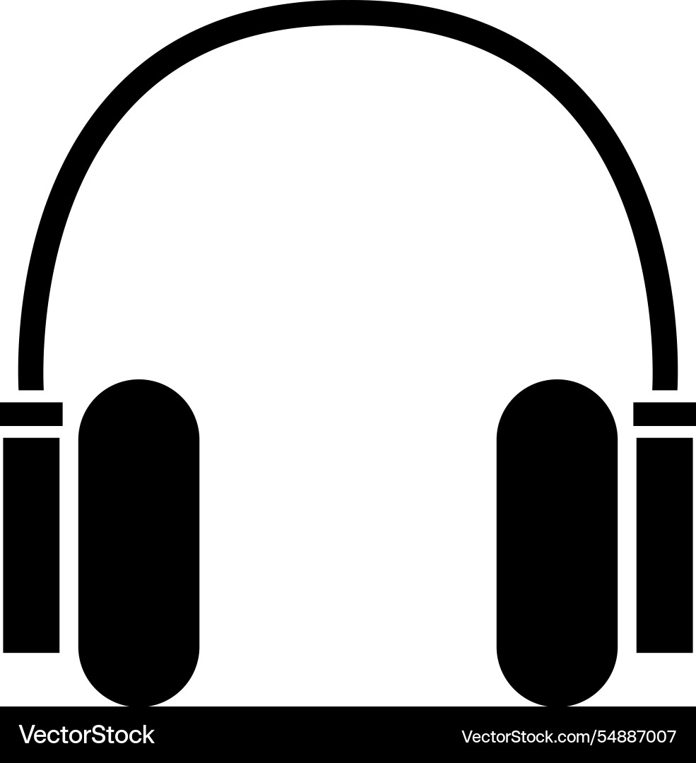 Black headphone icon on white background Vector Image