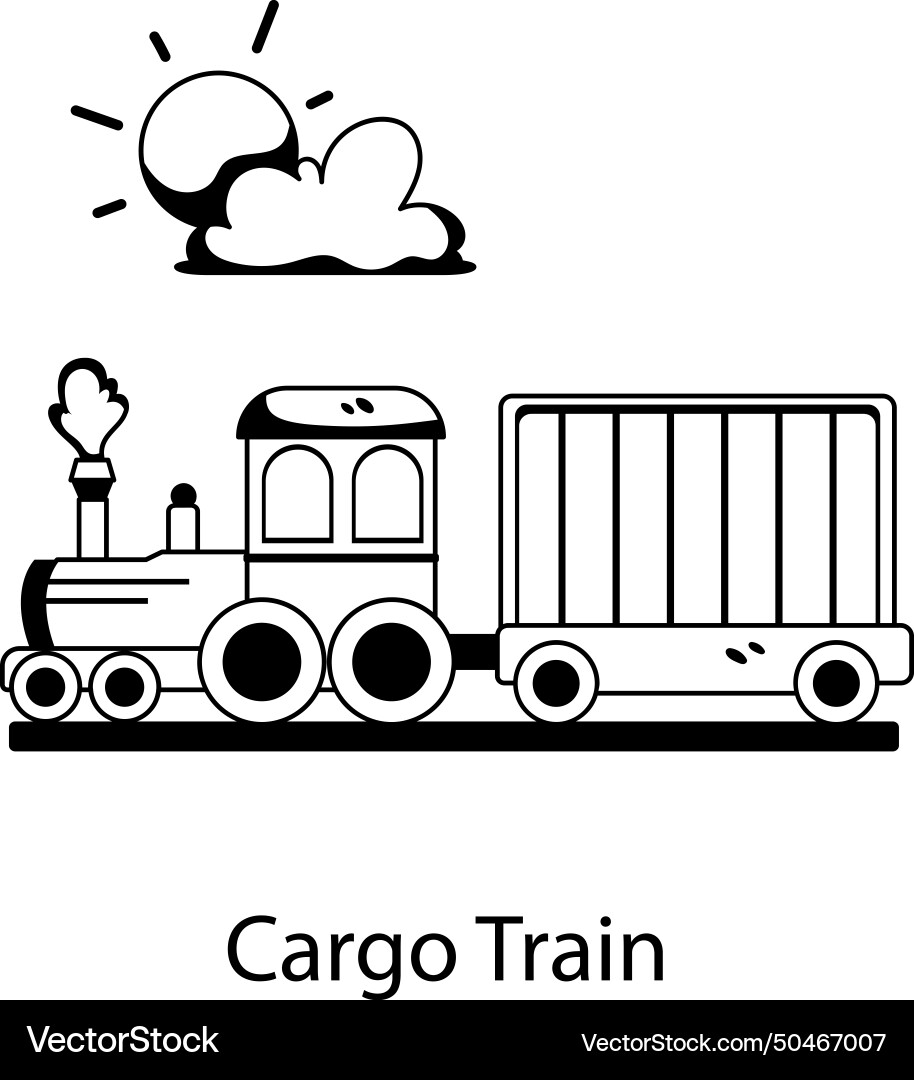Cargo train Royalty Free Vector Image - VectorStock