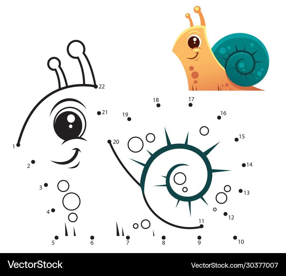 Connect the Dots - Snail Royalty Free Vector Image