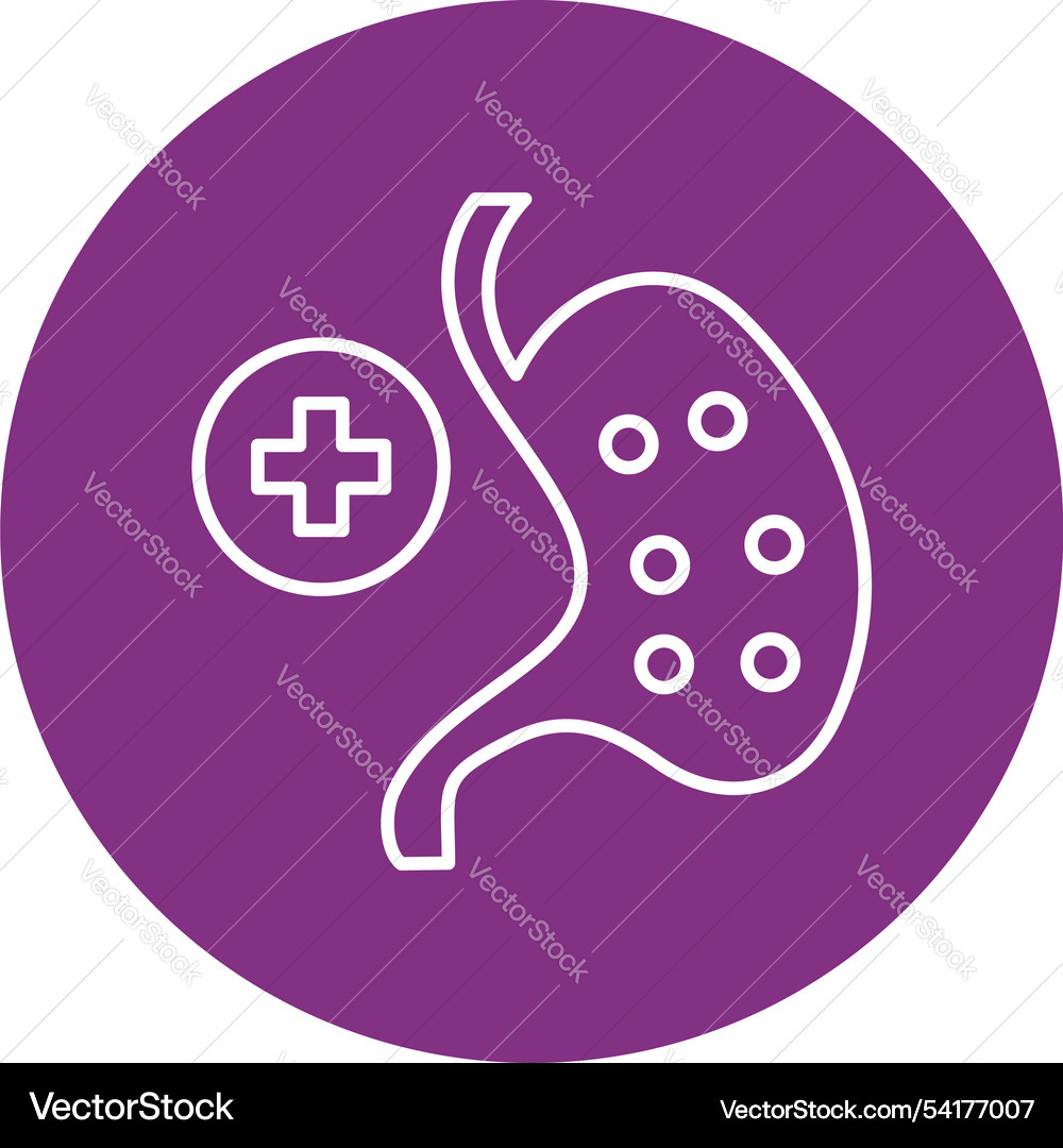 Gastroenterology line circle icon Royalty Free Vector Image