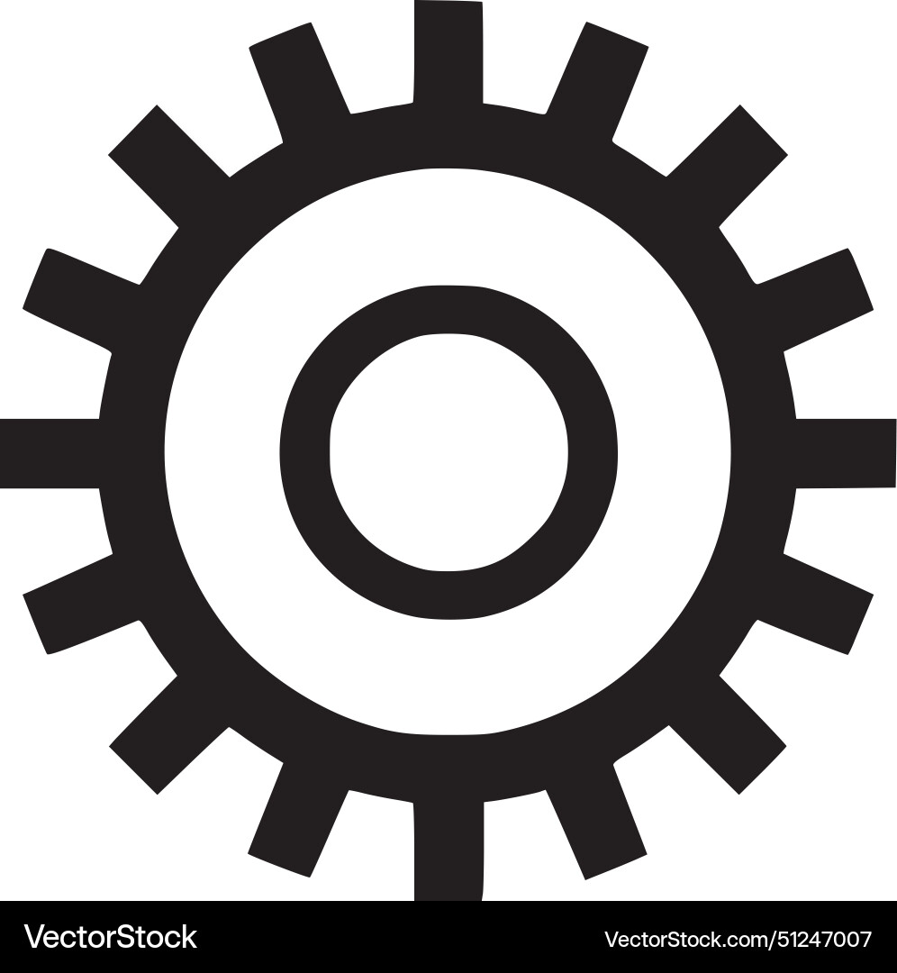 Gear - black and white isolated icon Royalty Free Vector