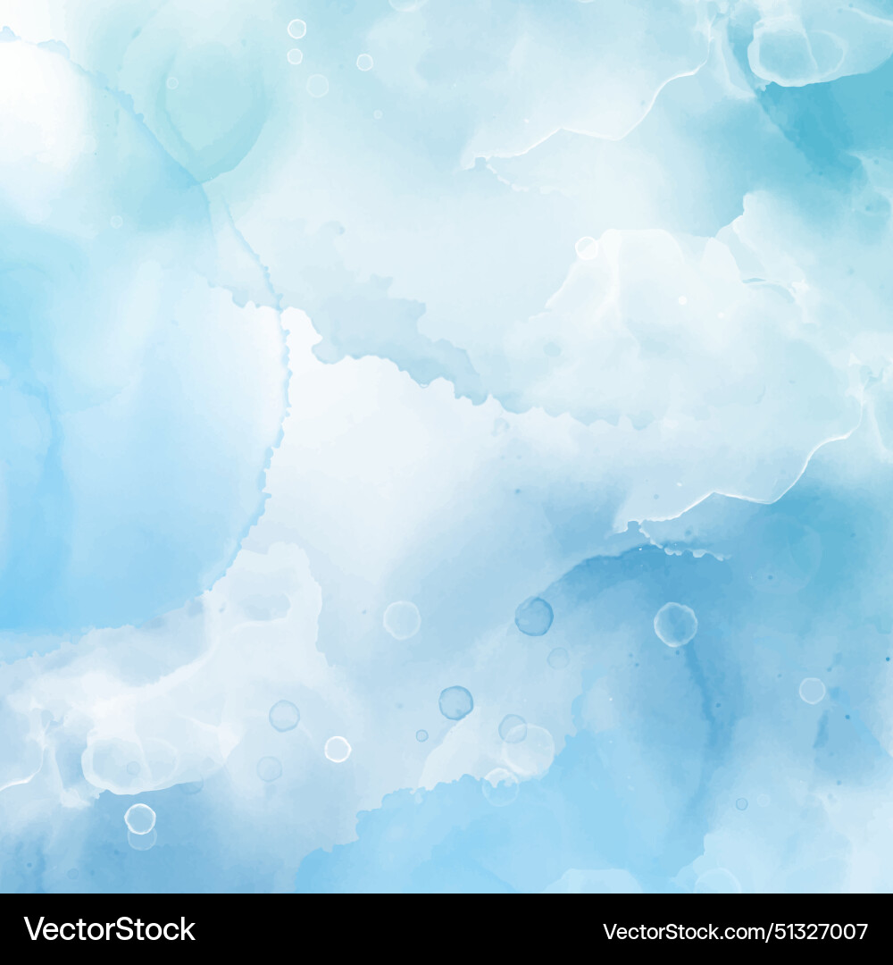 Hand painted pastel blue watercolour background Vector Image