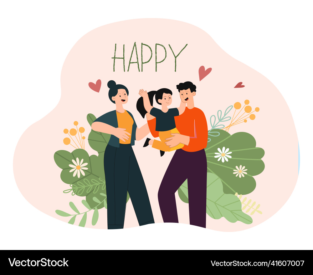 Happy family smile Royalty Free Vector Image - VectorStock