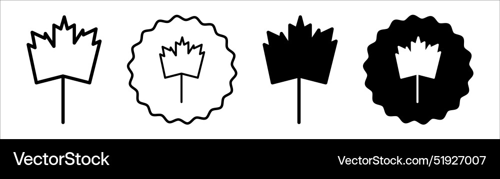 Maple leaf icon symbol set collection Royalty Free Vector