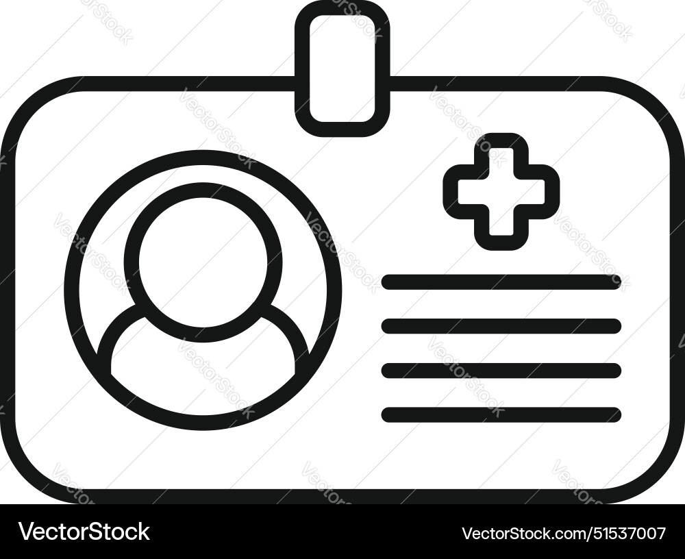 Medical id card with cross and user profile Vector Image
