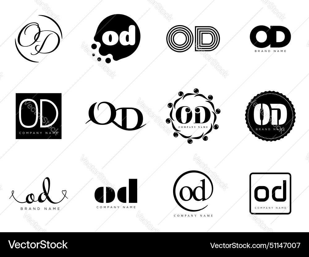 Od logo company template letter o and d logotype Vector Image