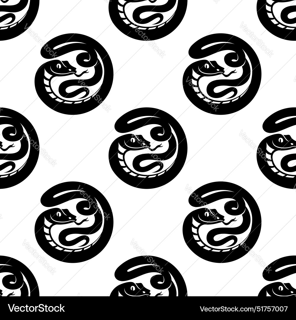 Seamless pattern with snakes Royalty Free Vector Image