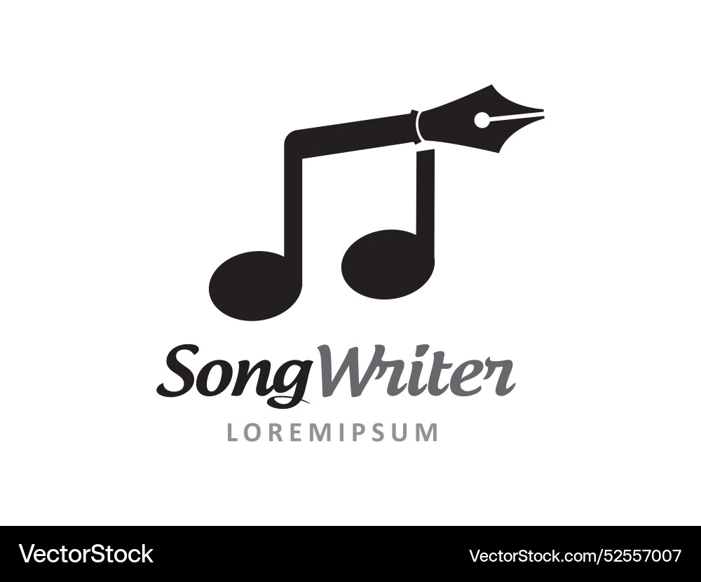 Song writer logo symbol or icon template Vector Image
