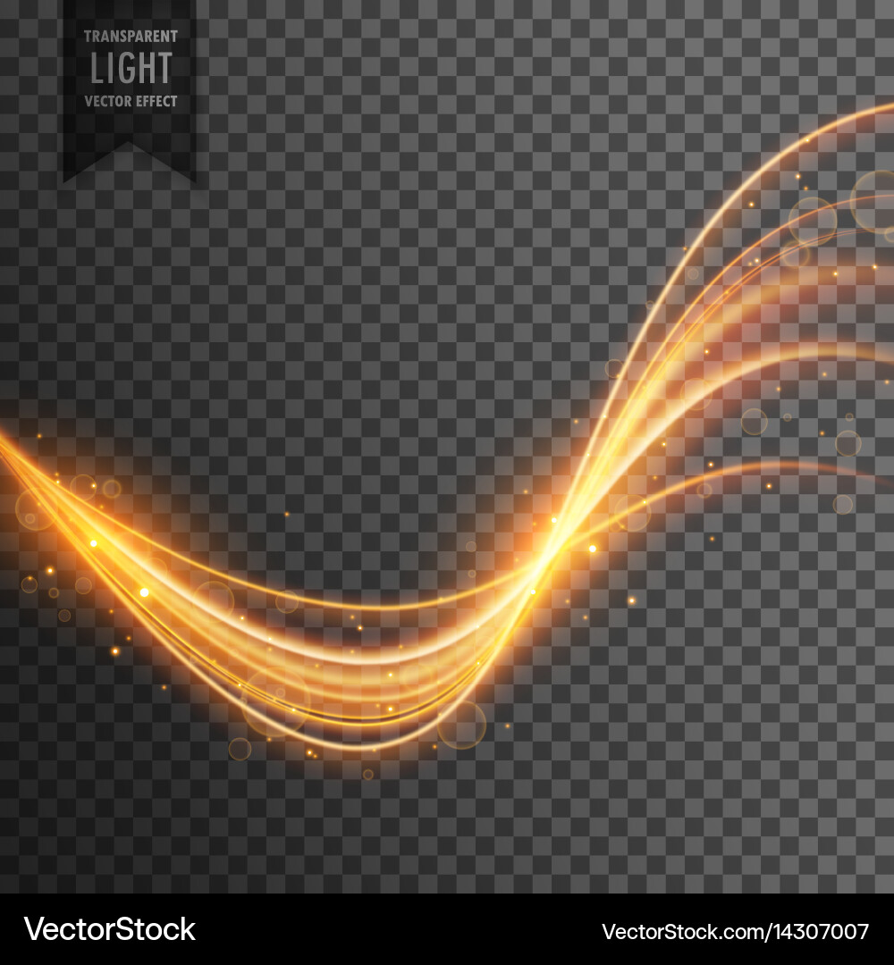 Transparent light effect in gold color Royalty Free Vector