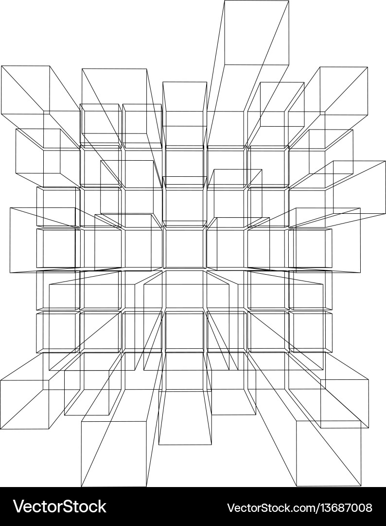 3d cubes Royalty Free Vector Image - VectorStock