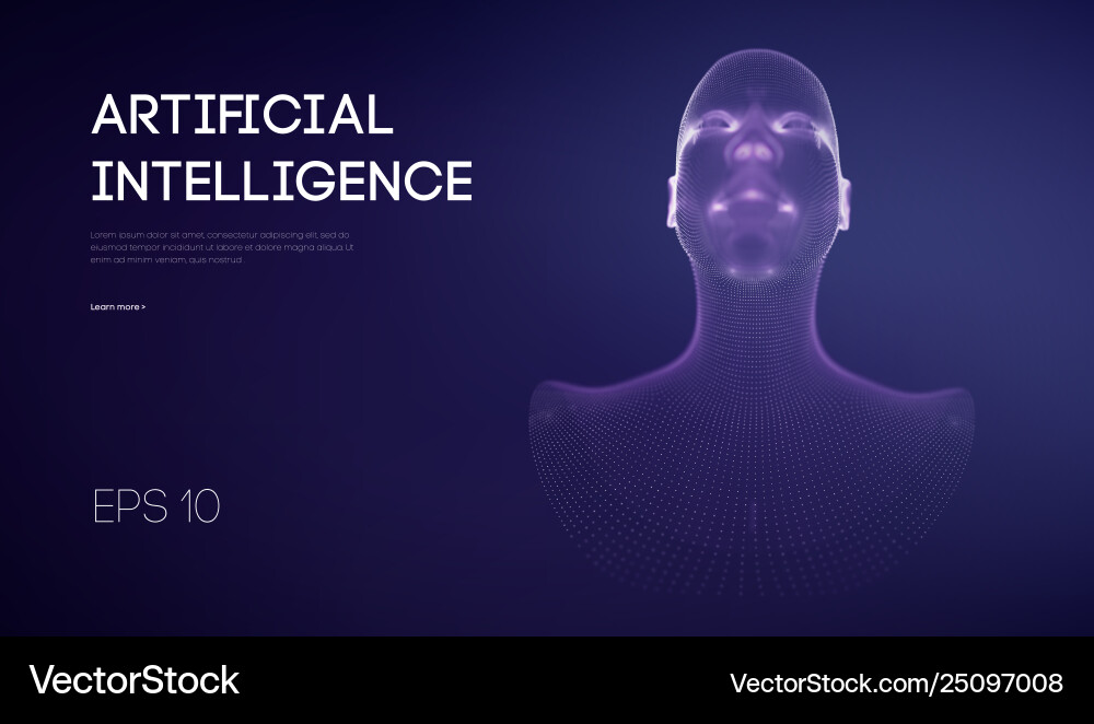 Ai digital brain artificial intelligence concept Vector Image