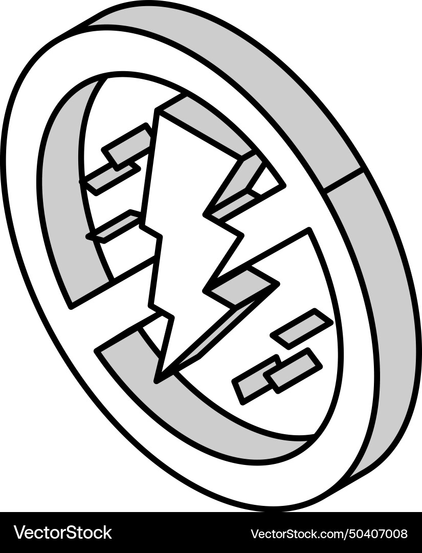 Alert electricity isometric icon Royalty Free Vector Image