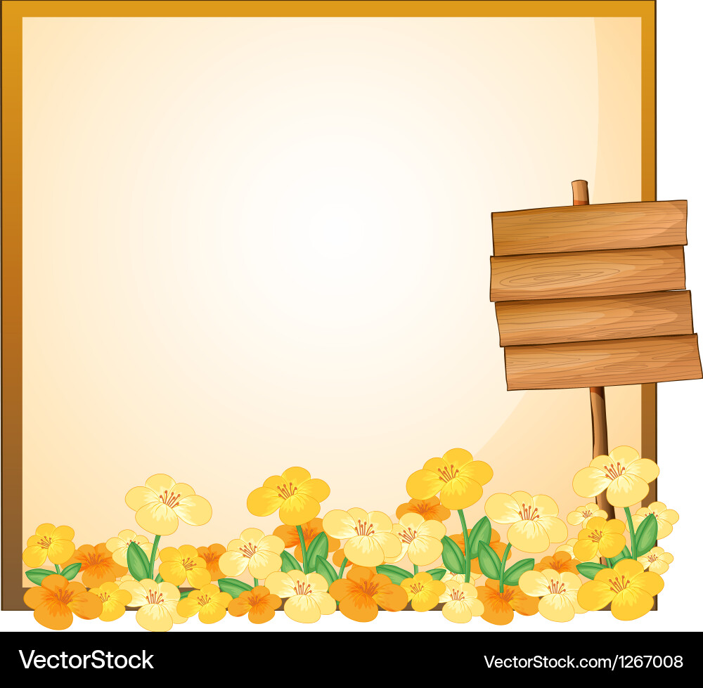 An empty template with a wooden signage Royalty Free Vector
