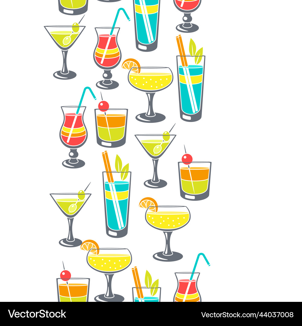 Cocktail Pattern - Celebration Drinks Royalty Free Vector