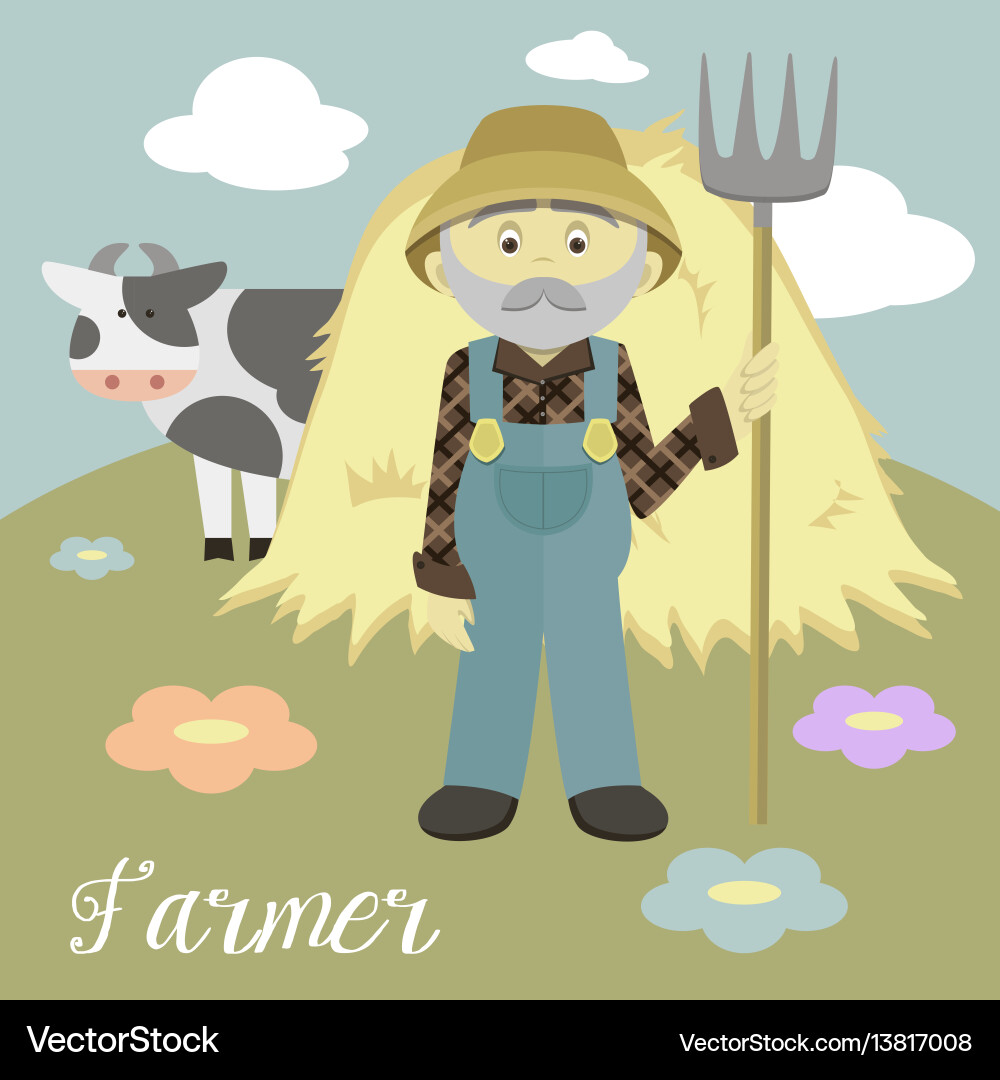 Farmer isolated Royalty Free Vector Image - VectorStock