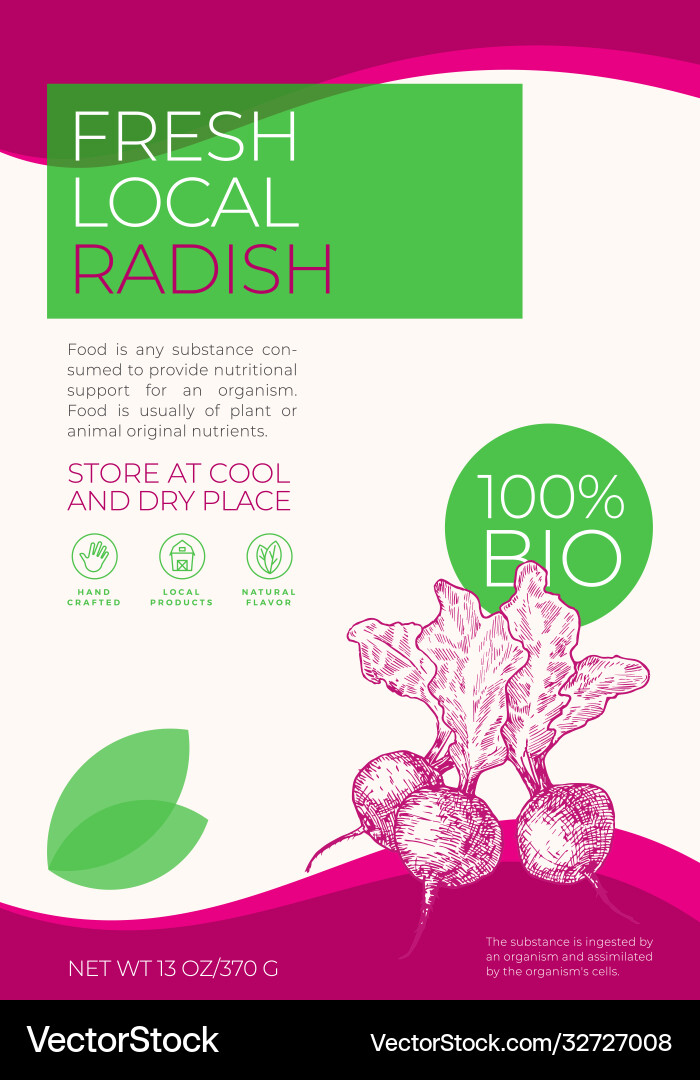Fresh local vegetables label template abstract Vector Image