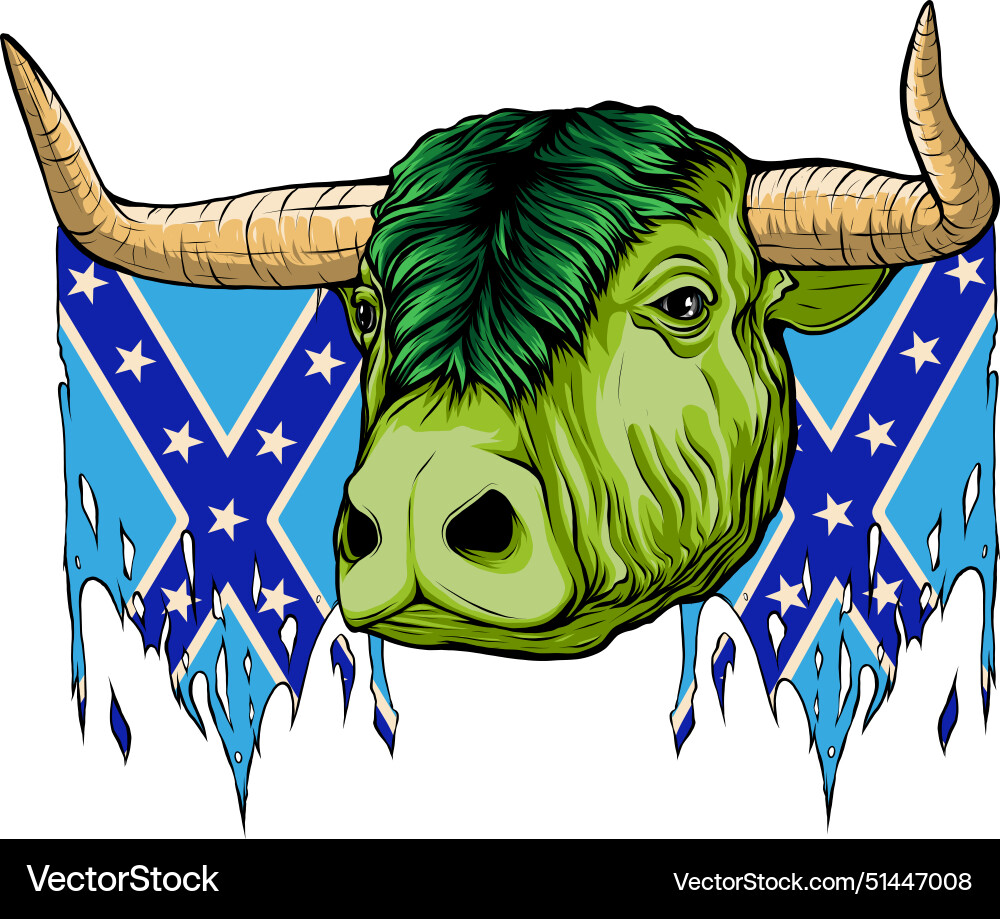 Head bull colored design Royalty Free Vector Image