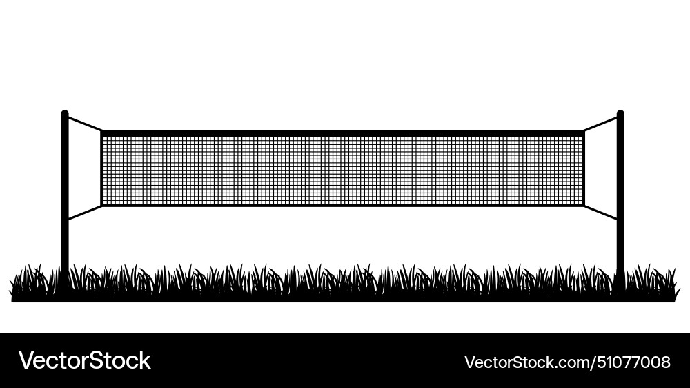 Indoor empty badminton net for court Royalty Free Vector
