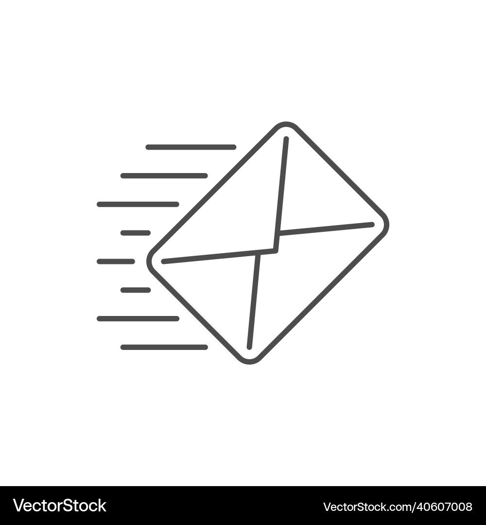 Mail sending line outline icon Royalty Free Vector Image