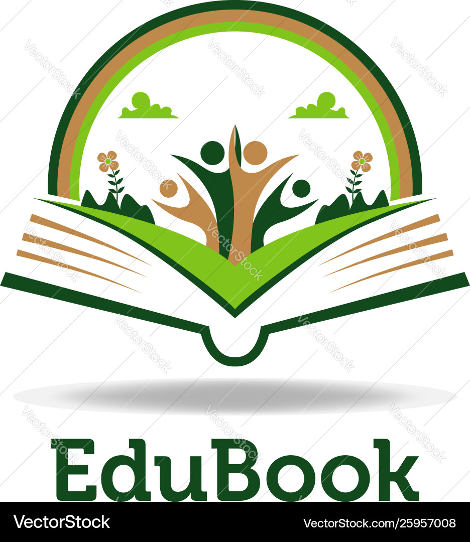 Playful book open logo templateprint Royalty Free Vector