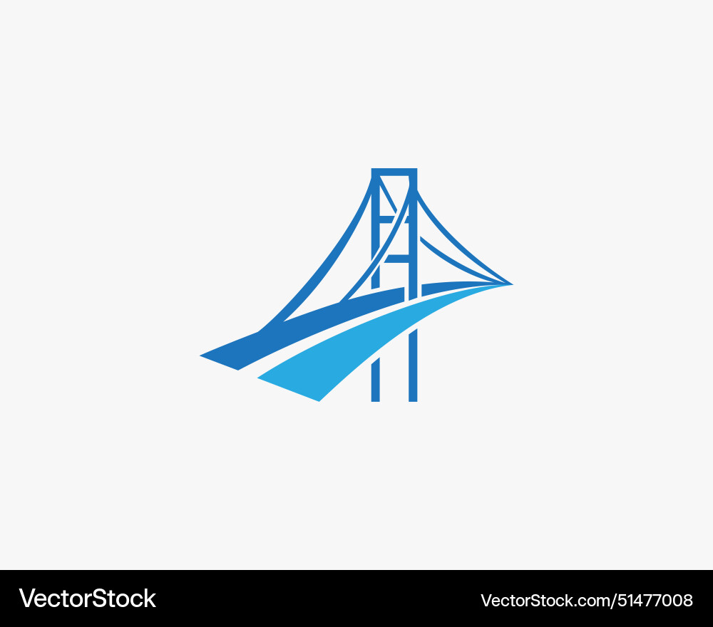 Simple modern bridge logo design Royalty Free Vector Image