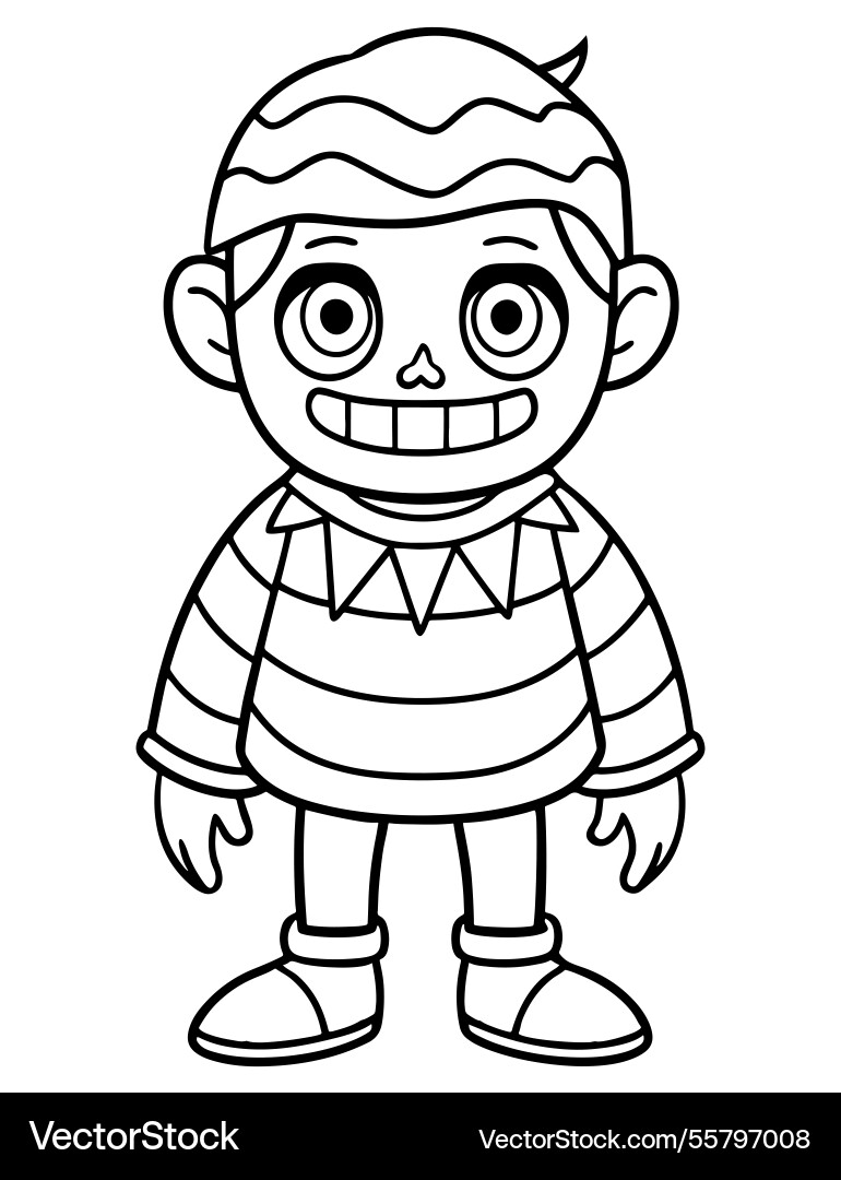 Zombie apocalypse coloring page for kids Vector Image