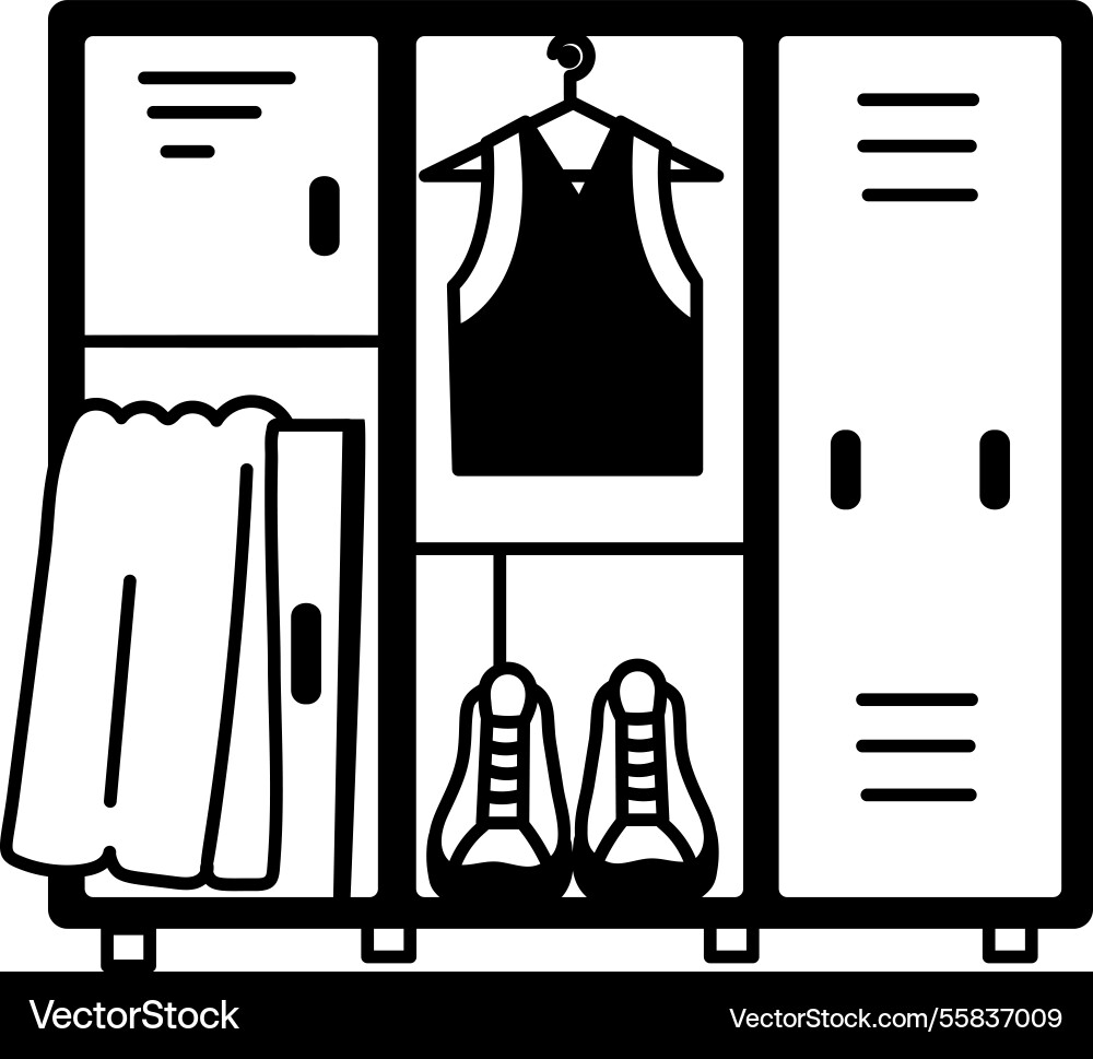 Basketball players locker room doodle Royalty Free Vector
